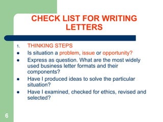 Notes -how to write business letters | PPT