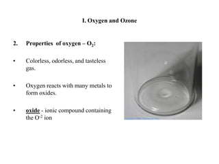 Notes i. oxygen and ozone - 2010 | PPTX | Chemistry | Science