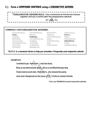 Compound Sentence Printed Notes | PDF