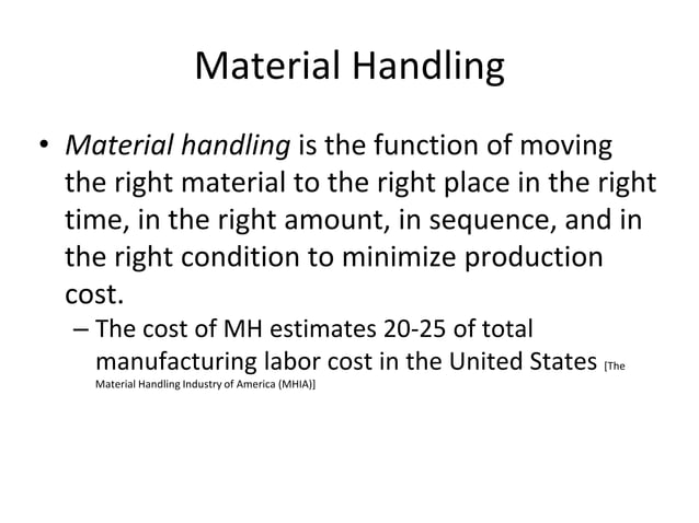 Material Handling | Supply Chain Management | PPTX Material Handling | Supply Chain Management | PPTX