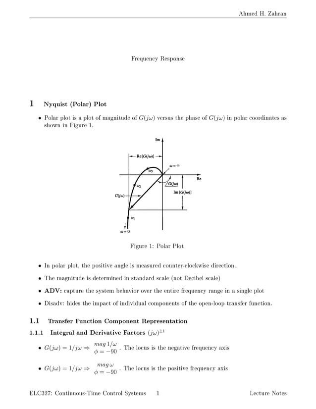 Notes nyquist plot and stability criteria | PDF