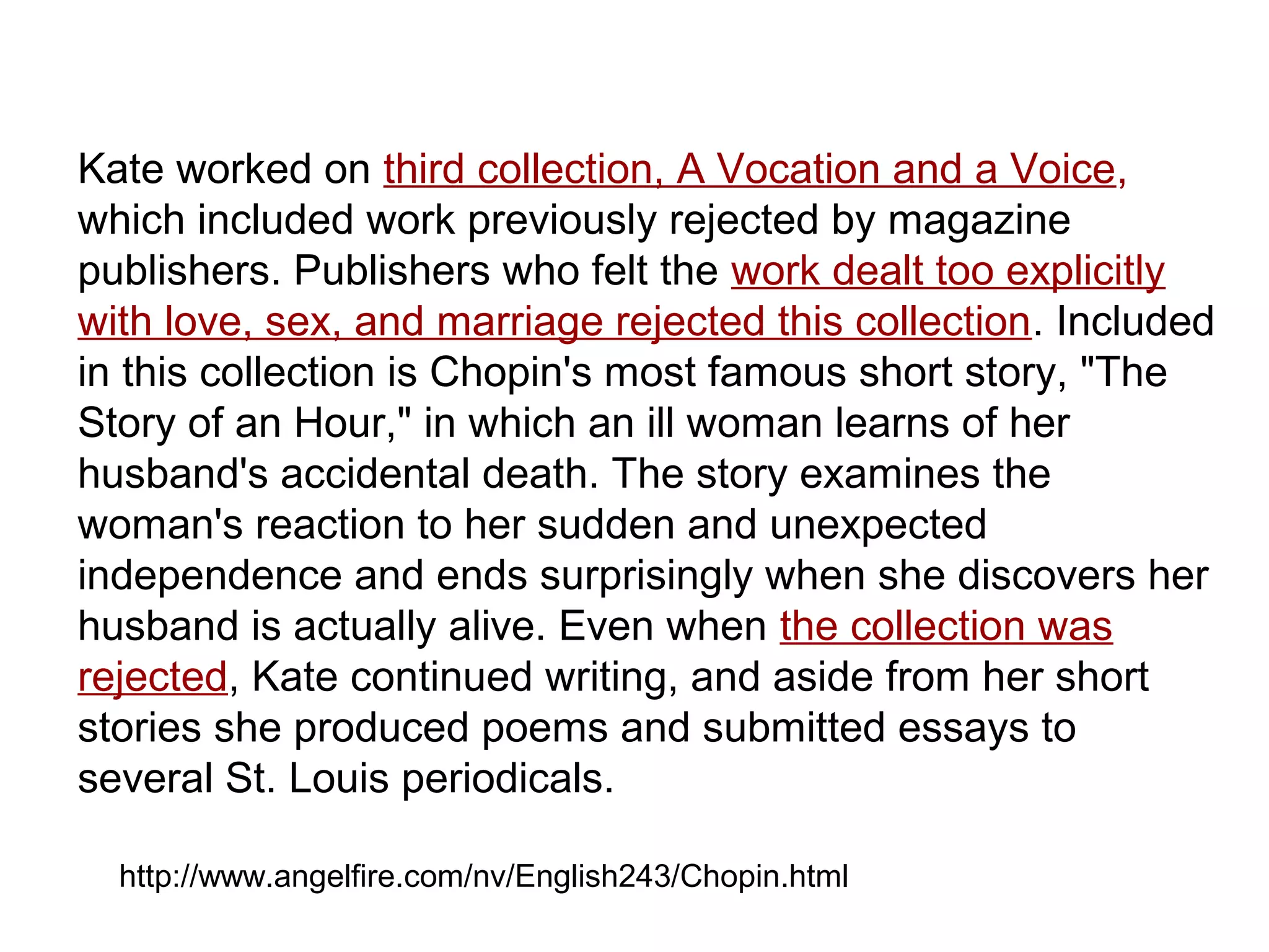 Kate Chopins The Story of an Hour | PPT