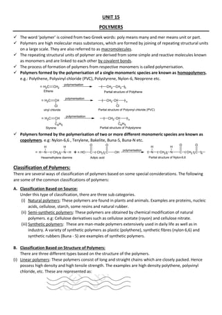 Notes-Polymers.pdf | Chemistry | Science