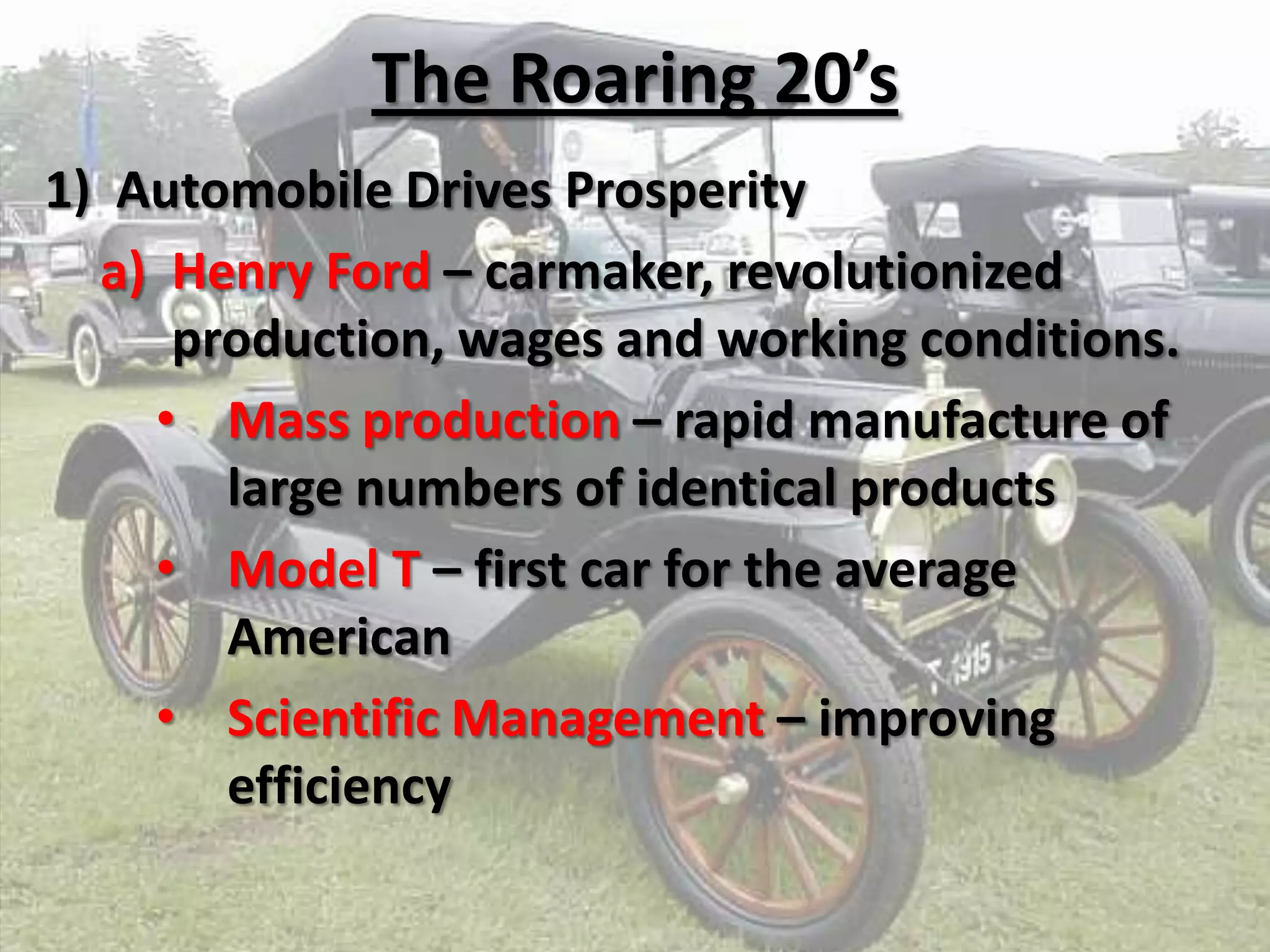 Notes: The Roaring 20's - Chapter 7 | PPTX