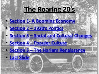 Notes: The Roaring 20's - Chapter 7 | PPT