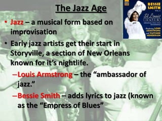 Notes: The Roaring 20's - Chapter 7 | PPT