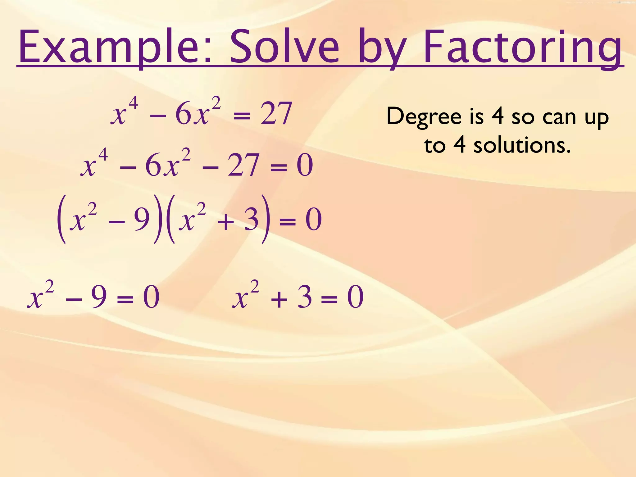 Notes solving polynomial equations | KEY