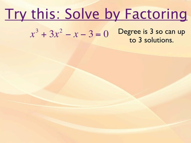 Notes solving polynomial equations | KEY