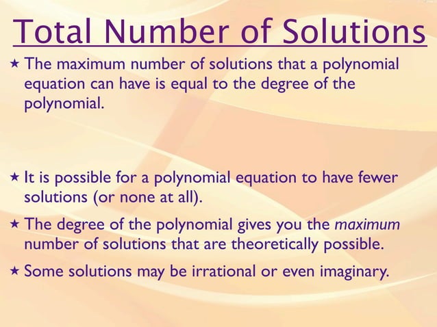 Notes solving polynomial equations | KEY
