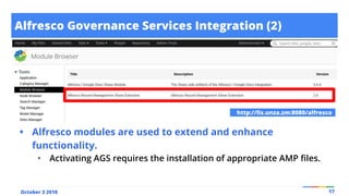 Alfresco Workshop: Introduction to Records Management Using Alfresco Governance Services | PDF