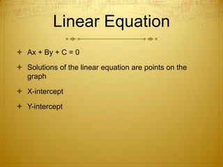 Notes 1-3 pre-calc Graphing Linear Equations | PPTX
