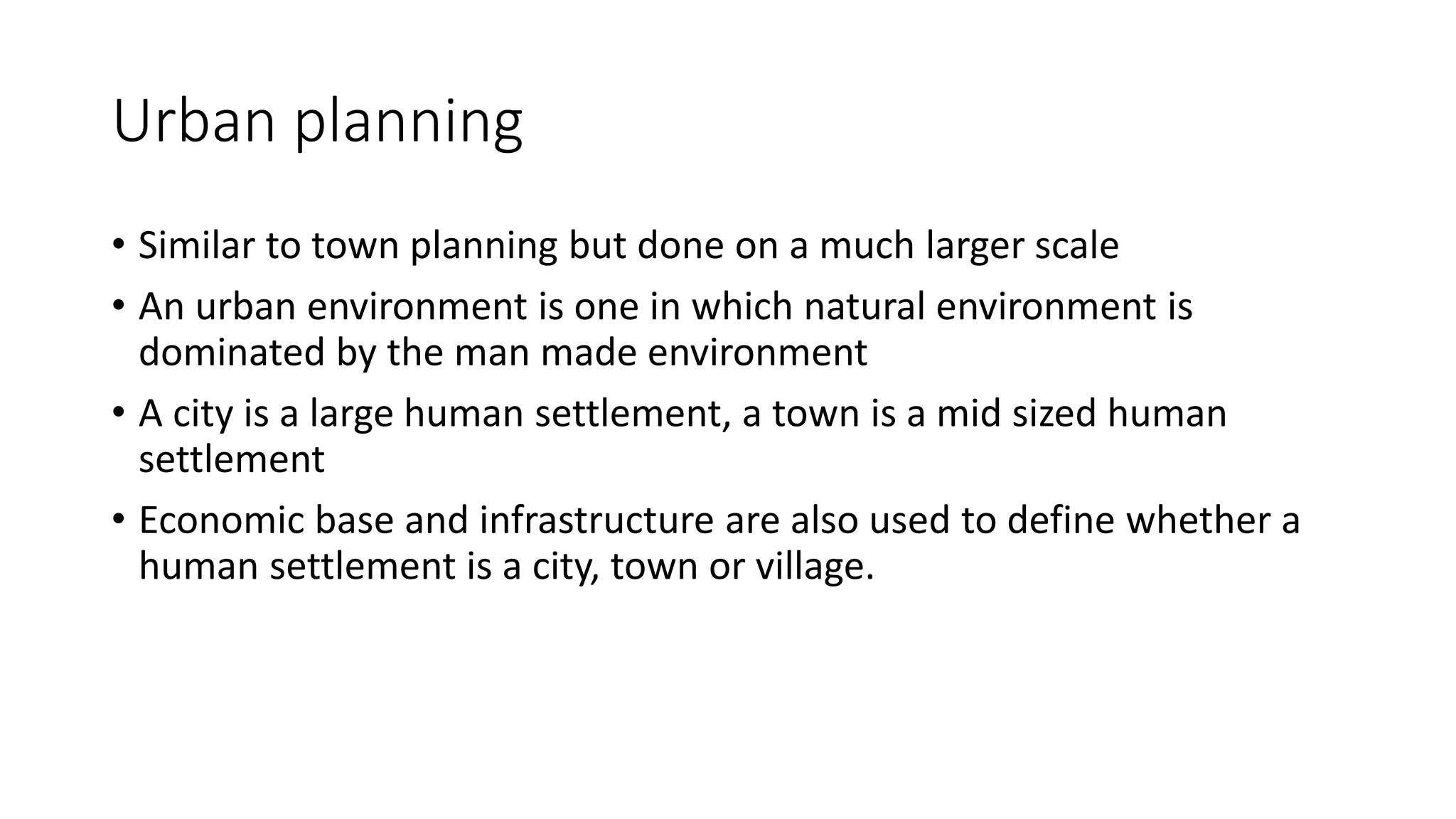 Introduction to town and Urban planning | PPTX