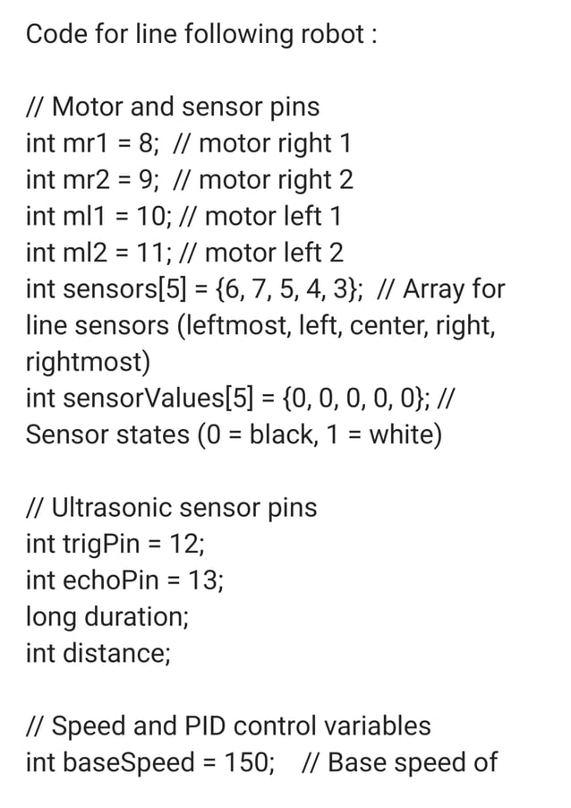 Line following robot program Arduino Uno | PDF