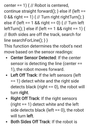 Line following robot program Arduino Uno | PDF