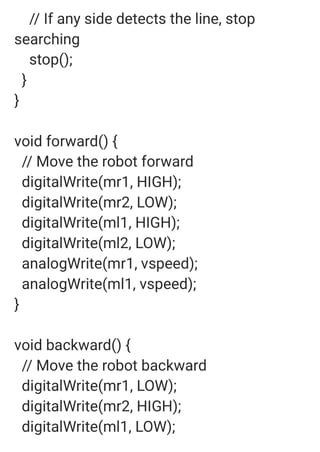 Line following robot program Arduino Uno | PDF