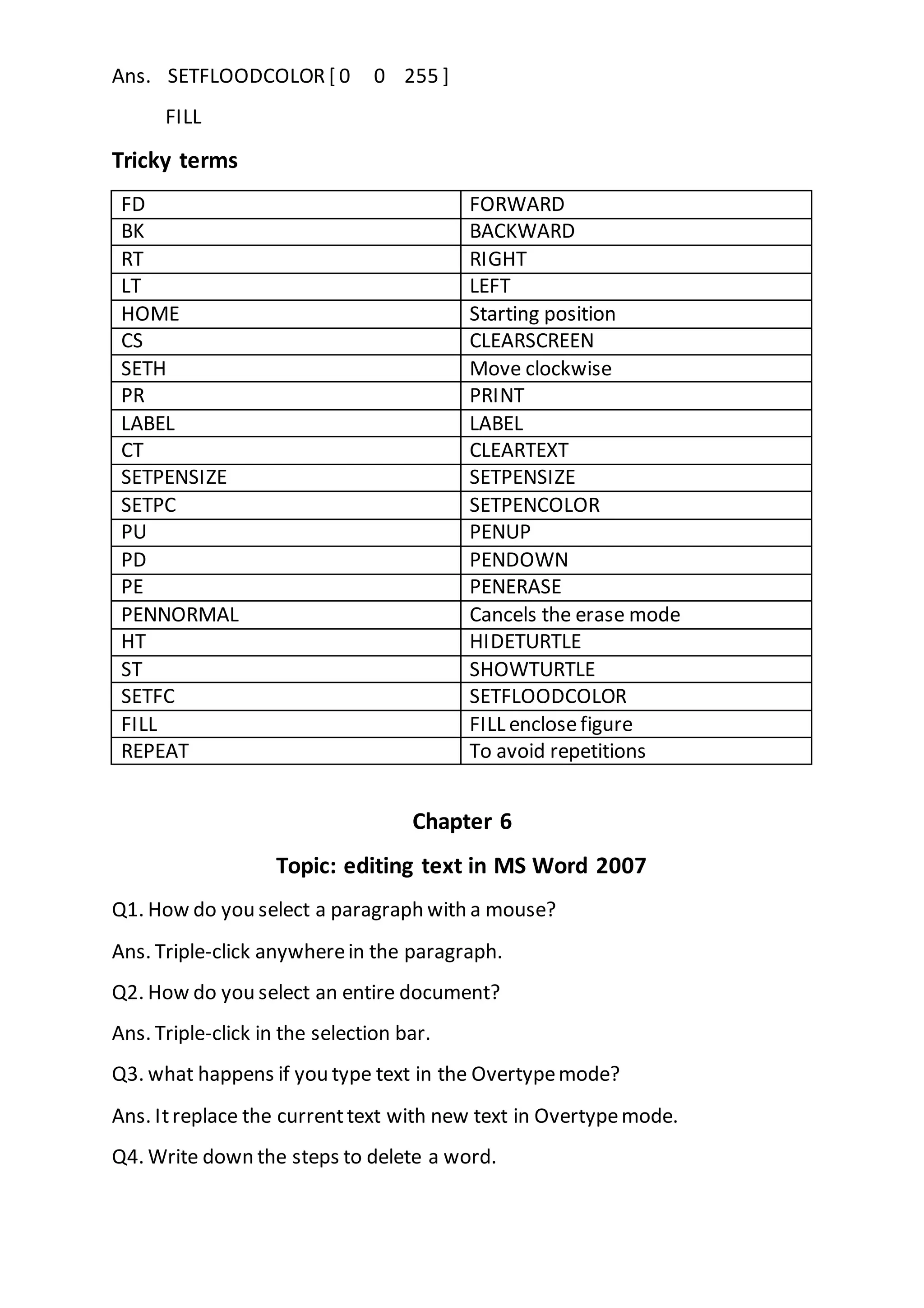 oxford computer grade 4 question answer | DOCX