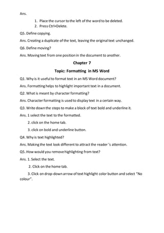 oxford computer grade 4 question answer | DOCX