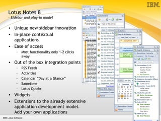 Presentation about Lotus Notes 8 functionality