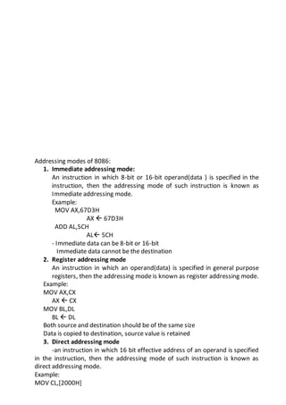 Notes 8086 instruction format | DOCX