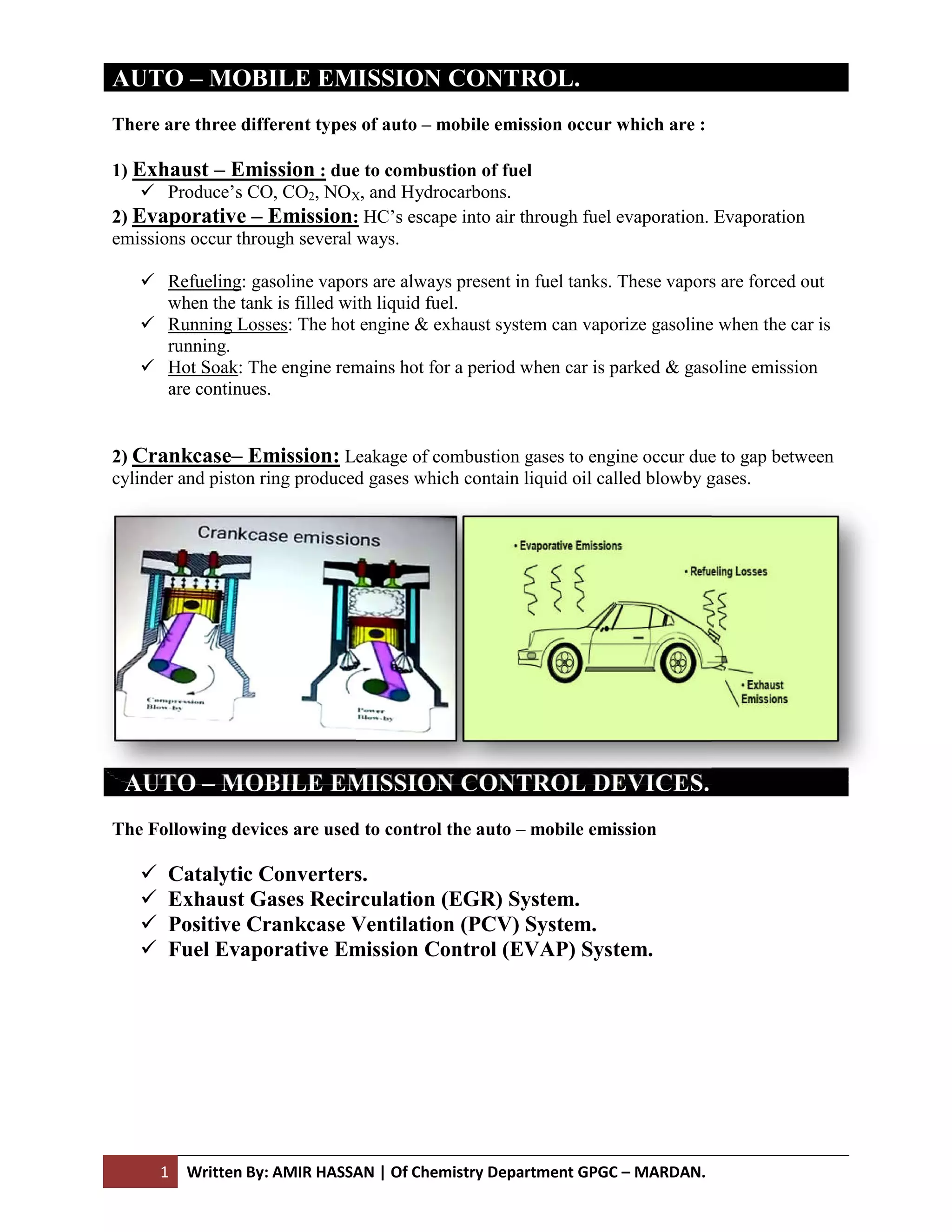Auto Emission Control Devices | PDF