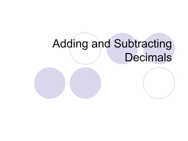 Adding & Subtracting Decimals | PPT