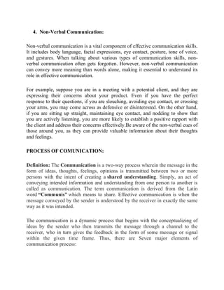 NOTES BA AEC SEM I-unit I & II. Definition of Communication Skills and ...