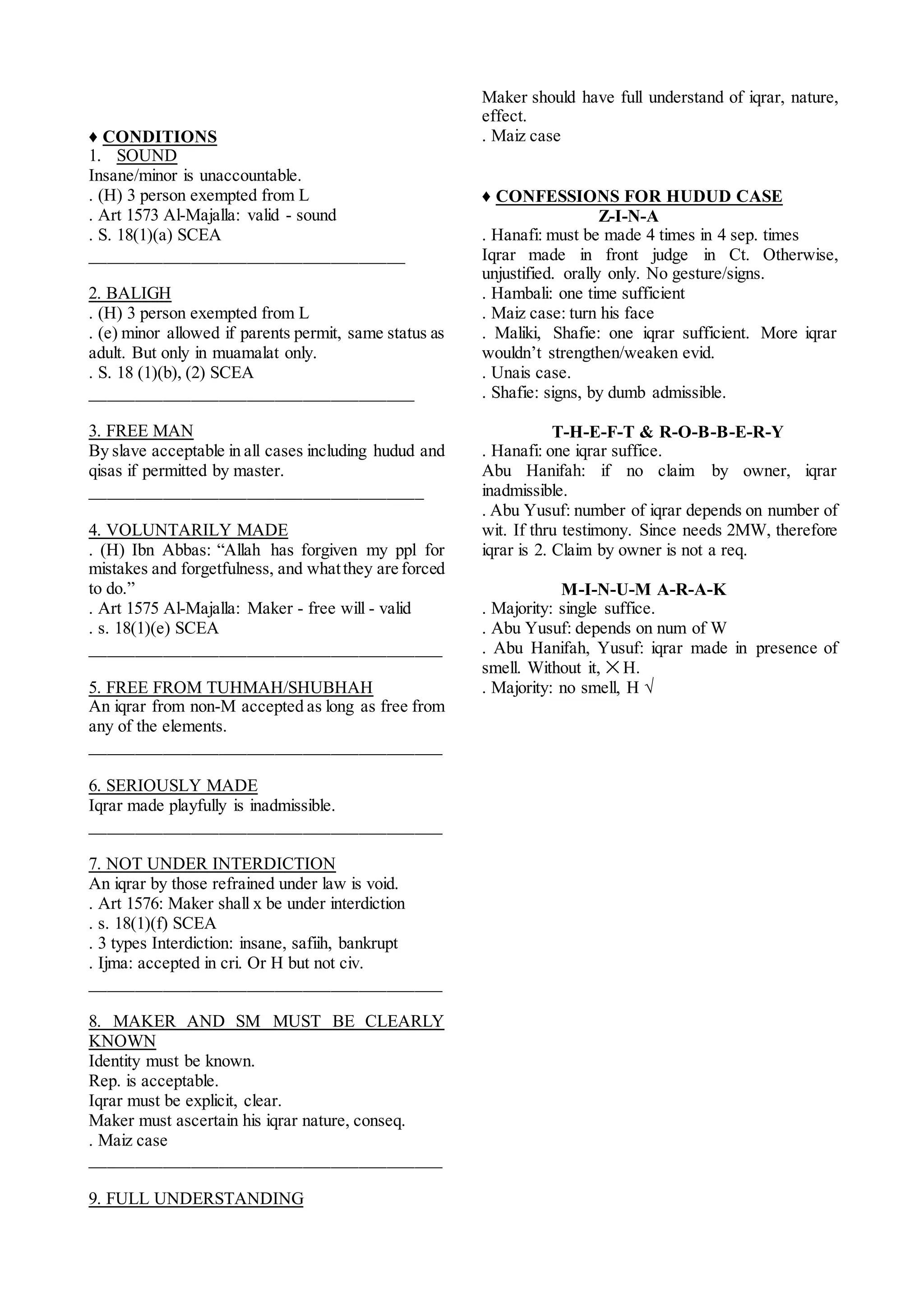 Syariah Evidence and Procedure. (short notes) | DOCX