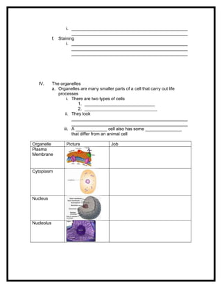 Notes cell and microscope | DOC