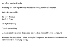 notesclass notes - TYPES OF REACTION WITH EXAMPLES | PPTX