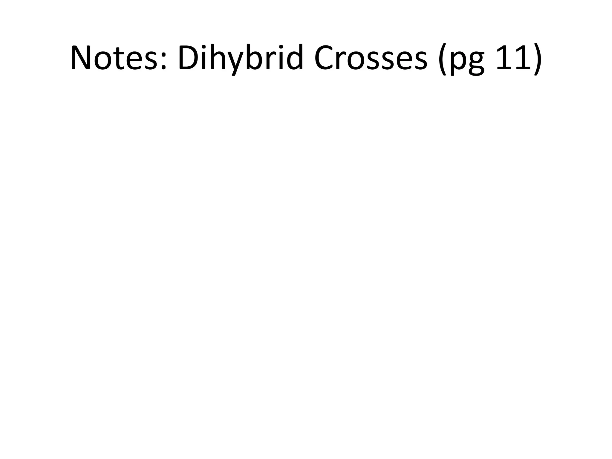 Notes dihybrid crosses | PPT