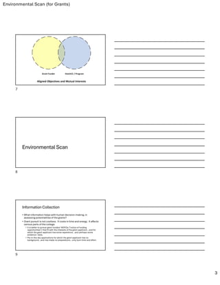 Notes Environmental Scan for Grants / Grant Opportunities | PDF