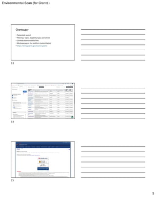 Notes Environmental Scan for Grants / Grant Opportunities | PDF