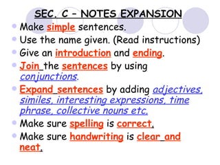 Notes expansion | PPT