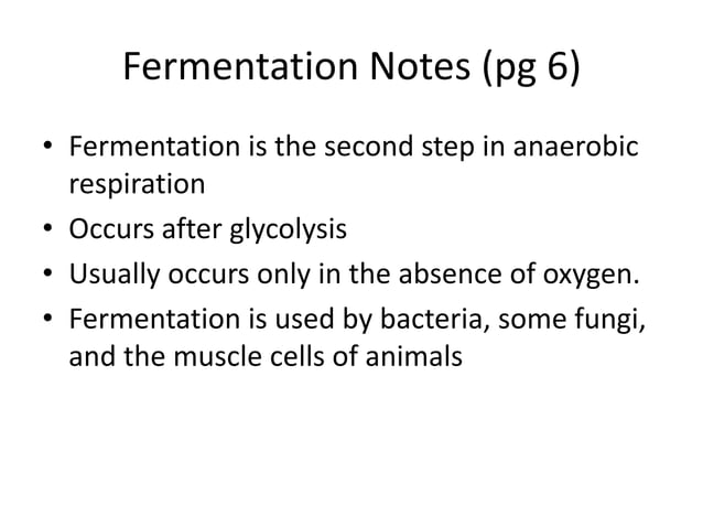 Notes fermentation | PPT