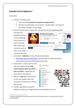 Beginners Guide to LinkedIn | PDF