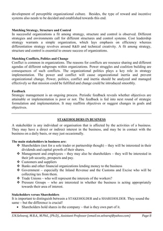 Notes for mba (strategic management) unit i | PDF