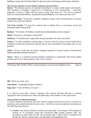 Notes for mba (strategic management) unit i | PDF