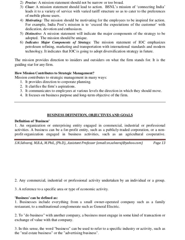 Notes for mba (strategic management) unit i | PDF | Business | Business ...