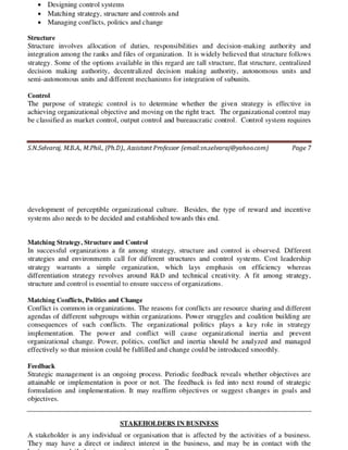 Notes for mba (strategic management) unit i | PDF | Business | Business ...