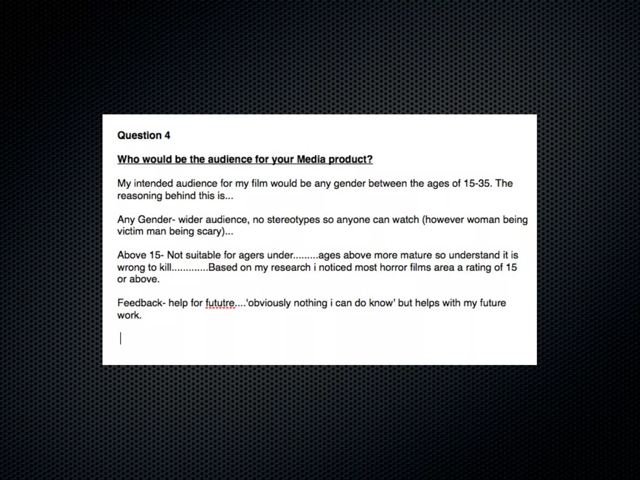 Notes for Evaluation Answers | KEY