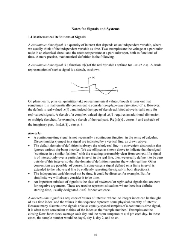 Notes for signals and systems | PDF