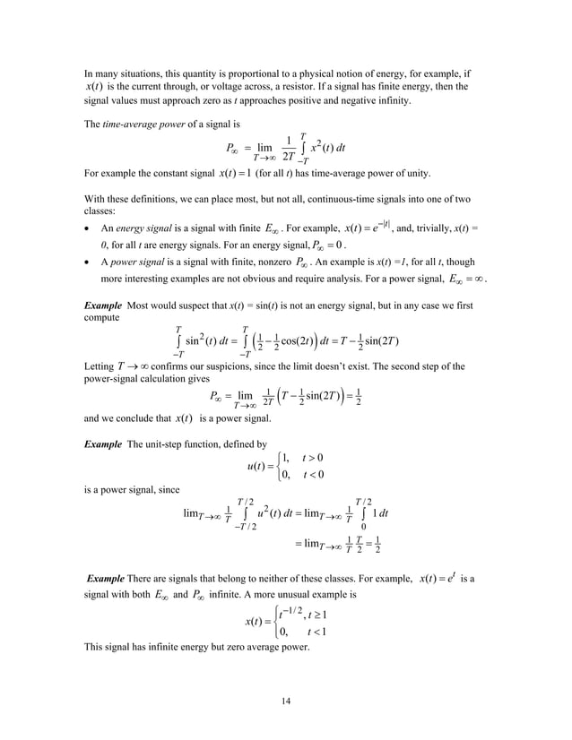 Notes for signals and systems | PDF