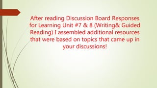 Learning Unit #7 & #8 | PPTX