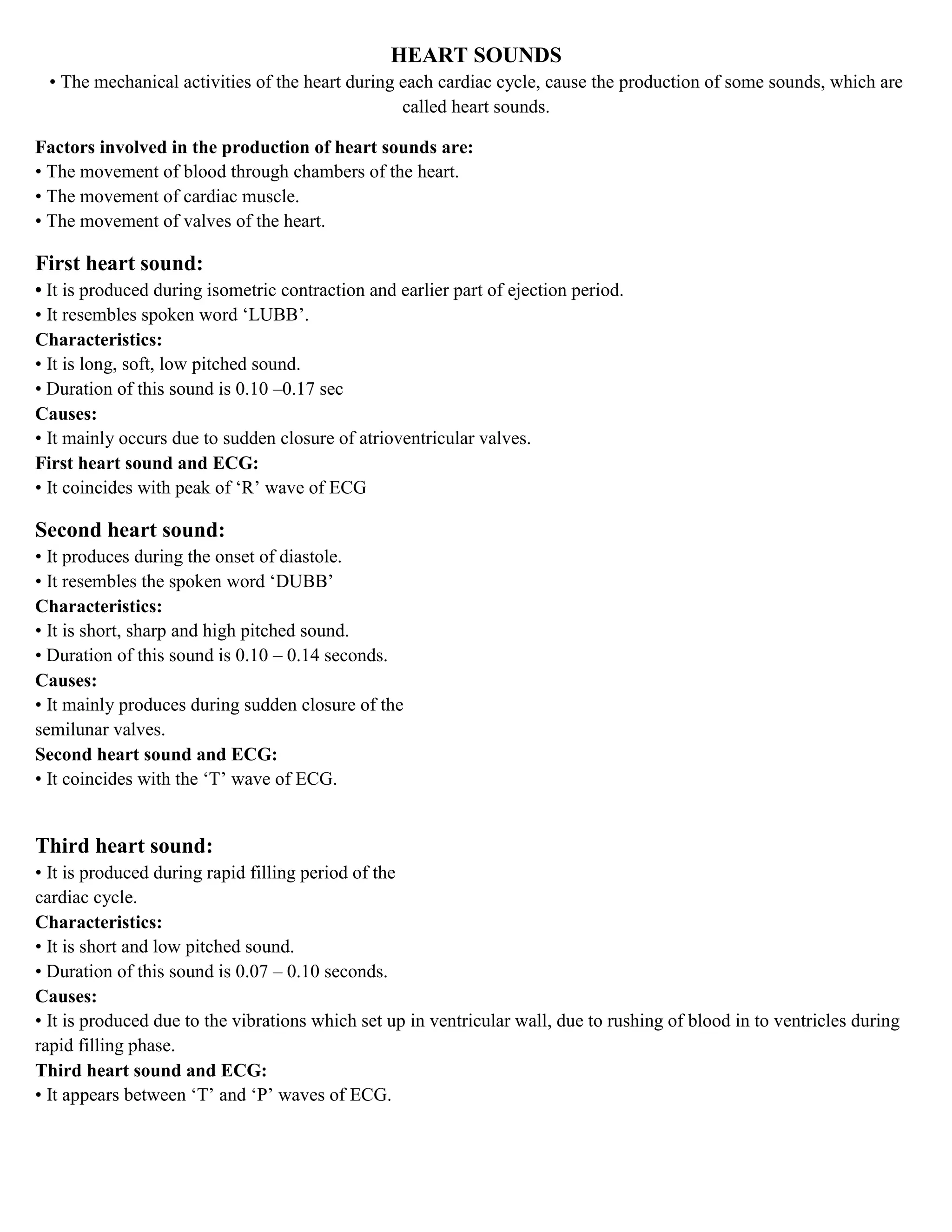 HEART SOUNDS, PERISTALSIS, RIGOR MORTIS, HORNER'S SYNDROME, REFLEX ARCH ...