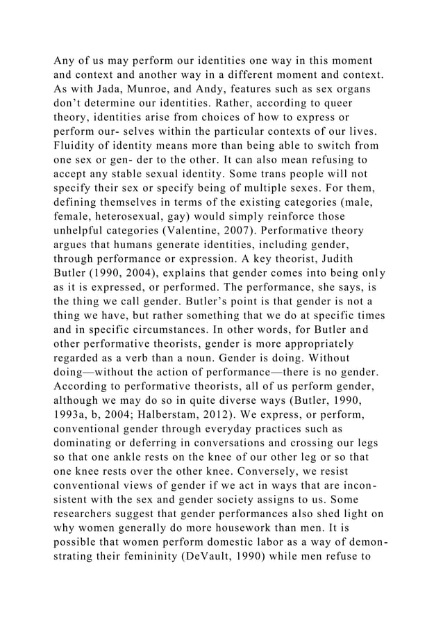 Notes From Class · Sex Vs Gender· Sex Biology Gender S Docx