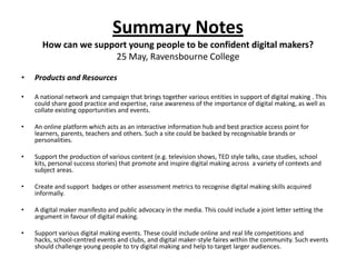 Notes from stakeholder event | PPTX | Education