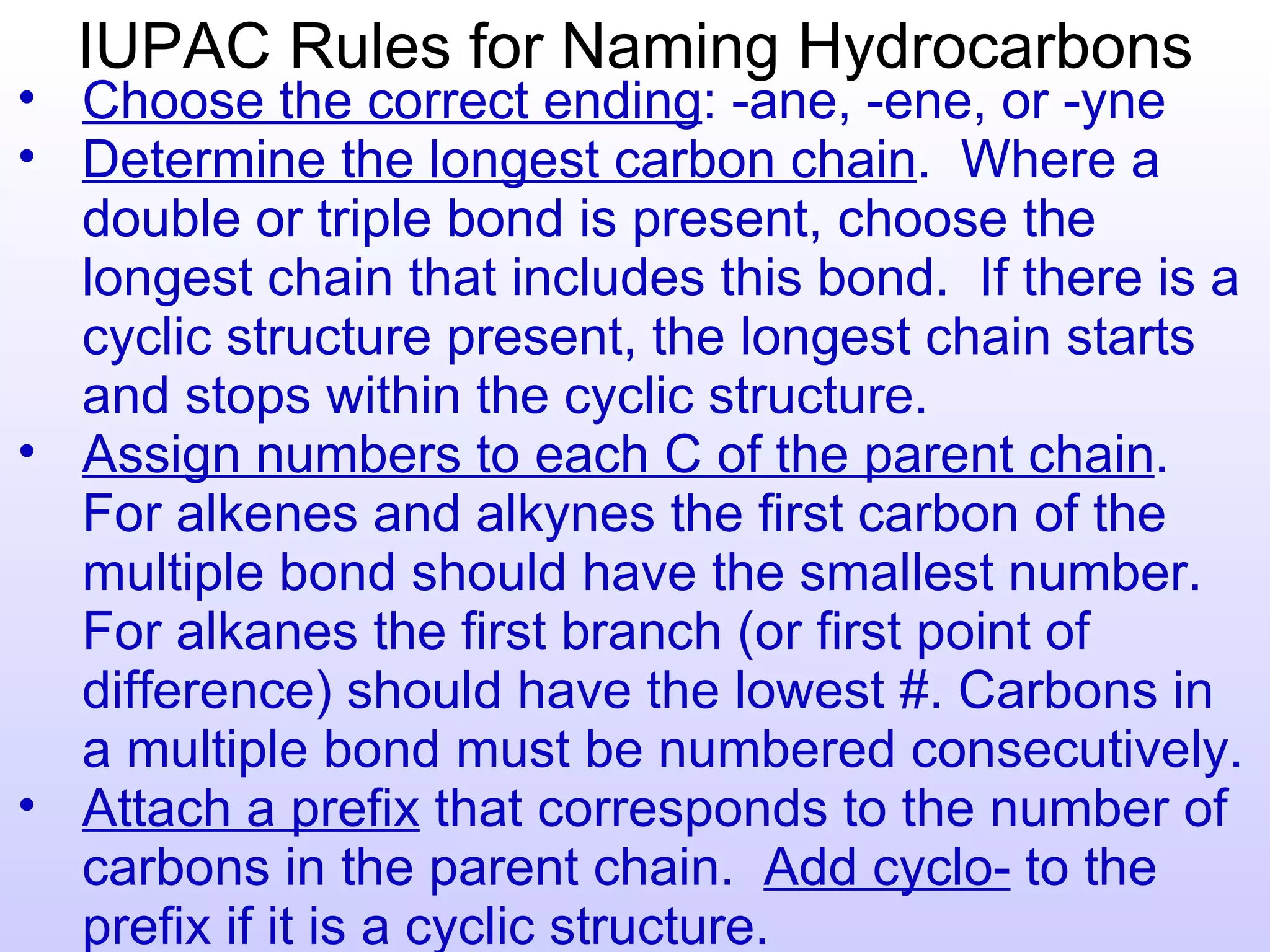 Notes hydrocarbon nomenclature-side chains | PPT