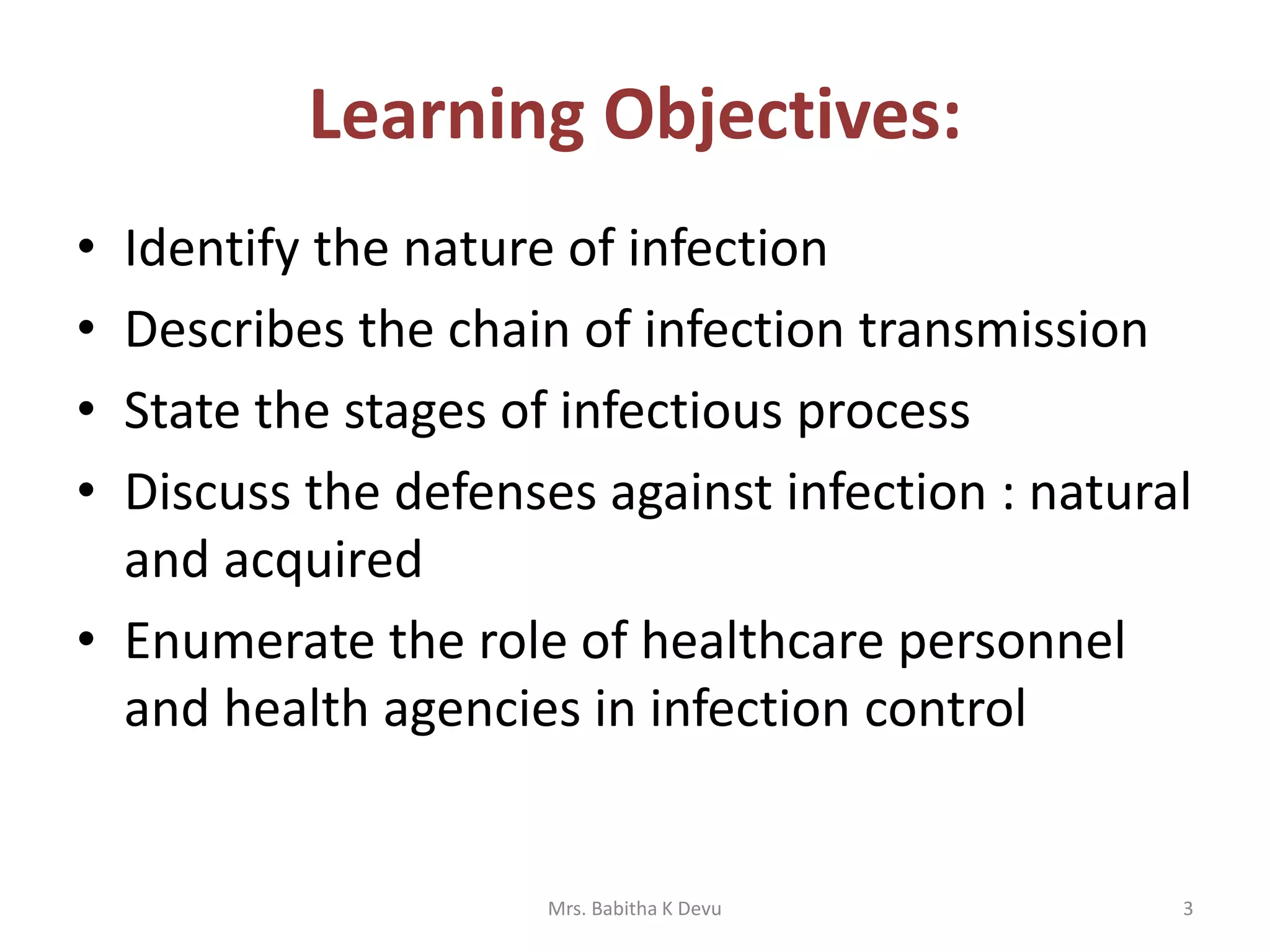 Notes on Infection Control | PPTX