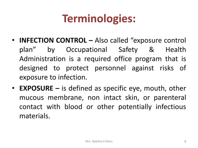 Notes on Infection Control | PPTX | Infectious Diseases | Diseases and ...