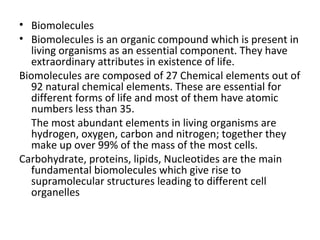 Notes introduction to biochemistry | PPT
